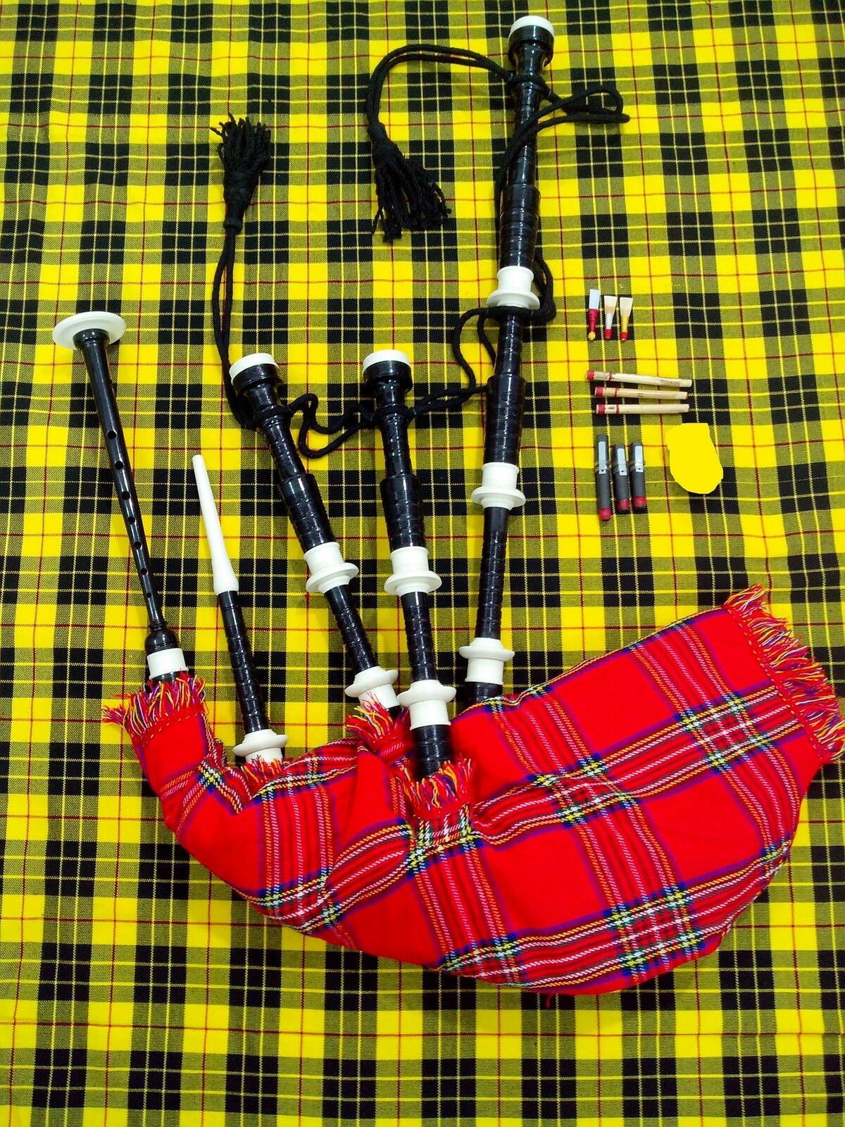 TC SCOTTISH BAGPIPES ROSEWOOD BLACK COLOR IMMATION IVORY MOUNT/HIGHLAND ...