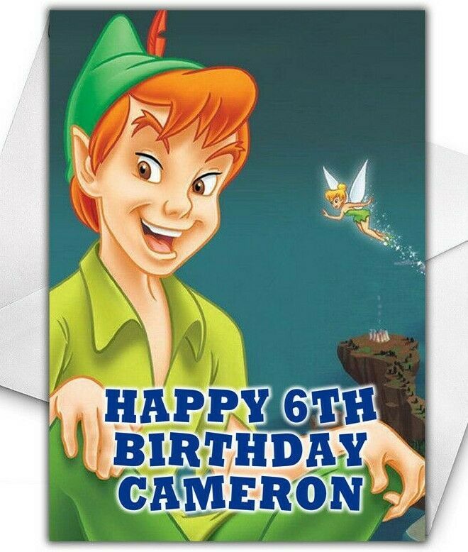 PETER PAN Personalised Birthday Card - Large A5 - Disney's Peter Pan ...