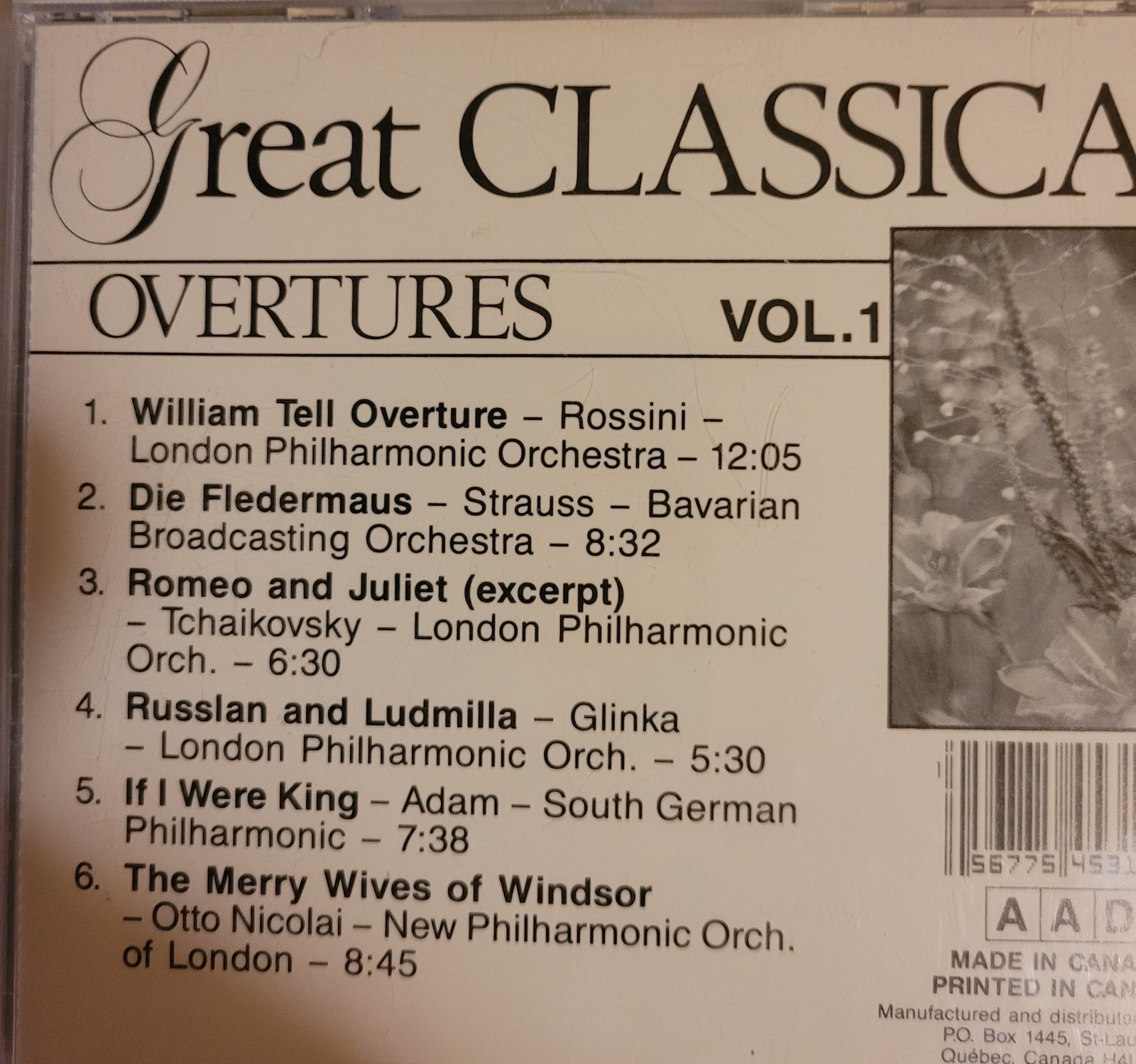 Great Classical Overtures Vol.1 Cd and similar items