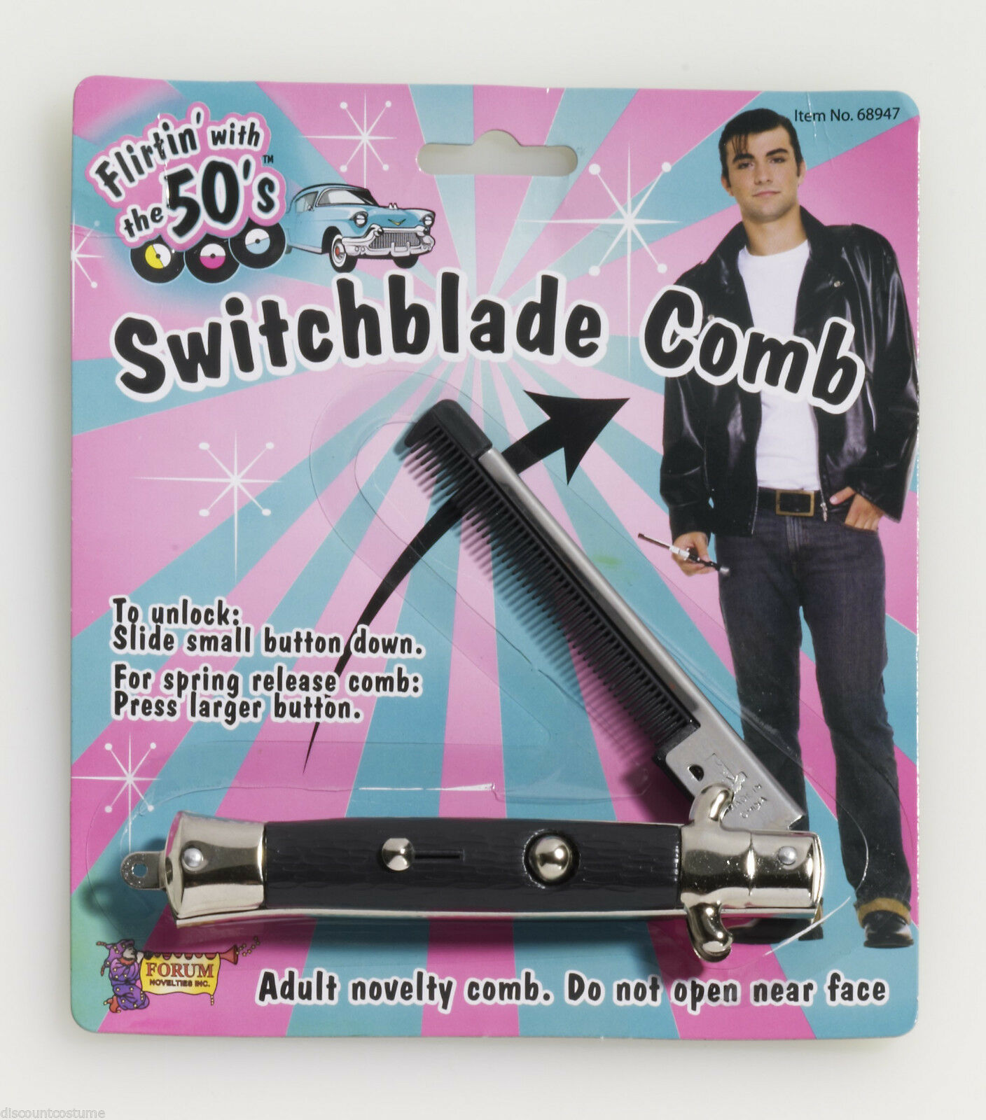 50's SWITCHBLADE COMB SWITCH BLADE GREASER SOCK HOP T-BIRDS COSTUME ...