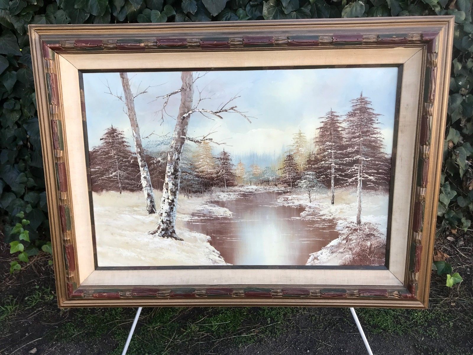 EUGENE KINGMAN Original HUGE 46"x34" LANDSCAPE MID CENTURY MODERN OIL ...