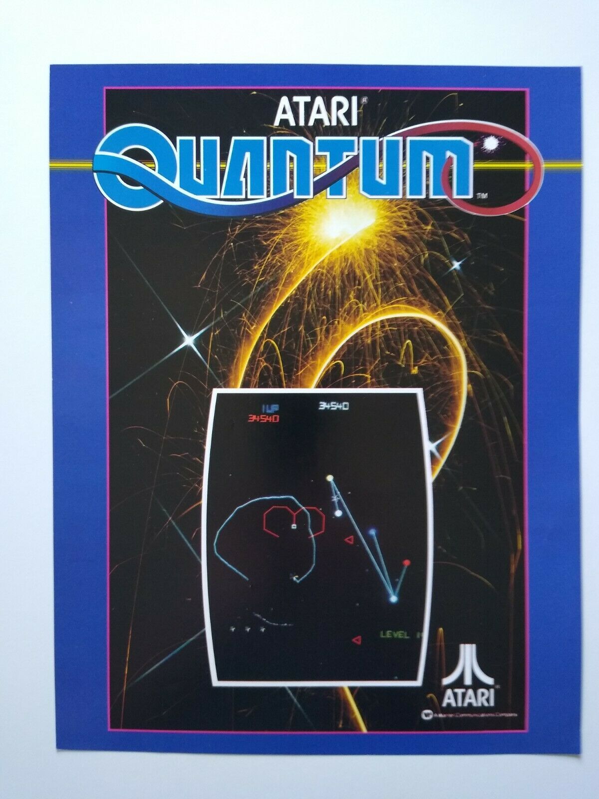 Atari Quantum Arcade FLYER 1982 Original Video Game Space Age Artwork ...