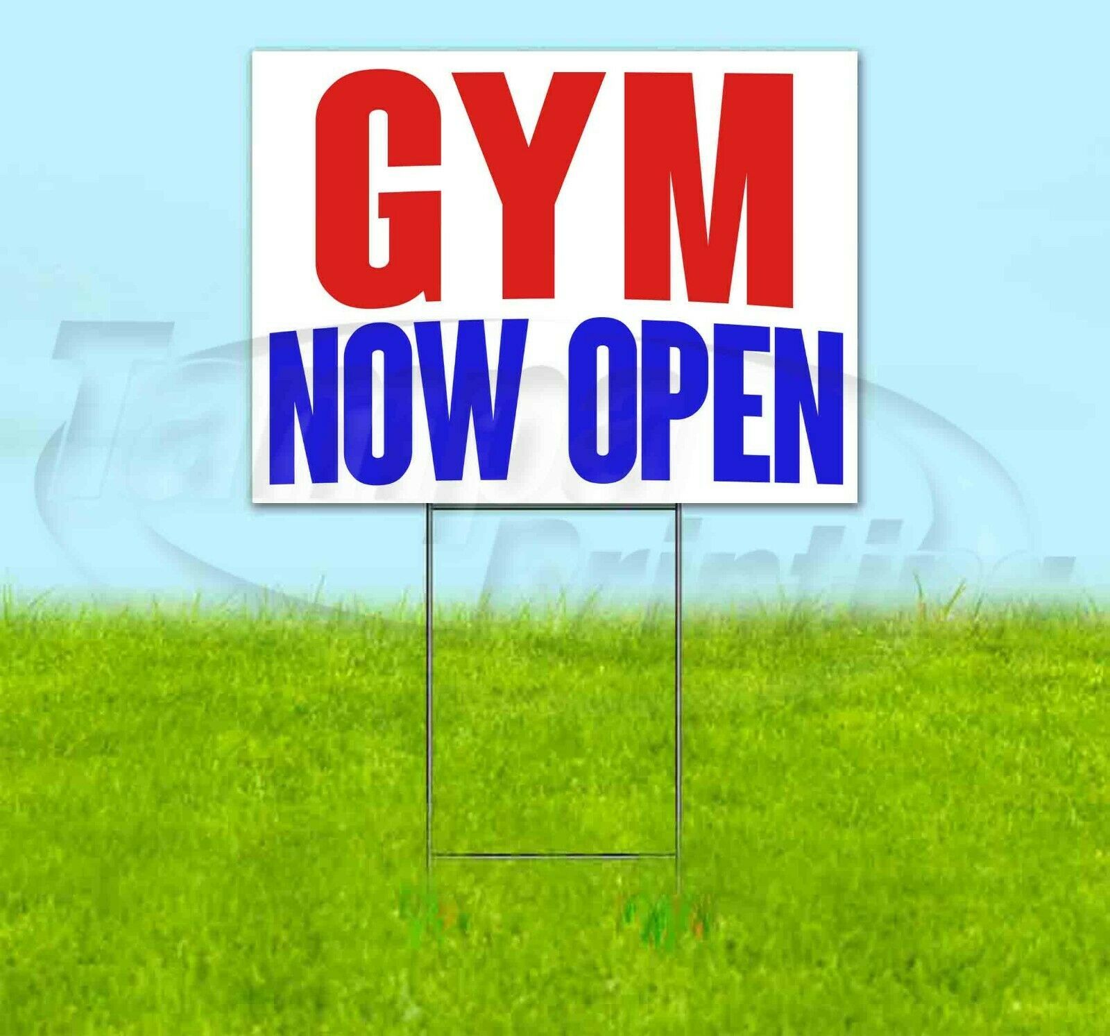 GYM NOW OPEN Yard Sign Corrugated Plastic and similar items