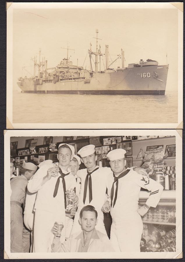 USS Deuel (APA-160) Two 5x7 WWII Antique Photographs of Ship and ...