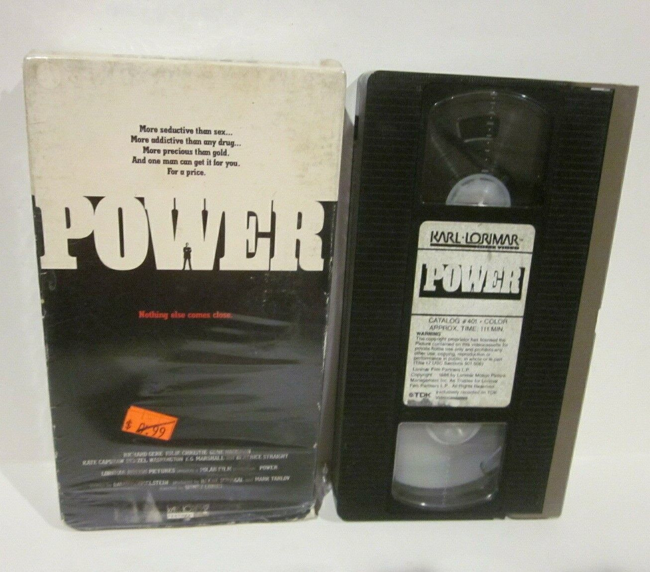 Power VHS Video Richard Gere Julie Christie Gene Hackman - VHS Tapes