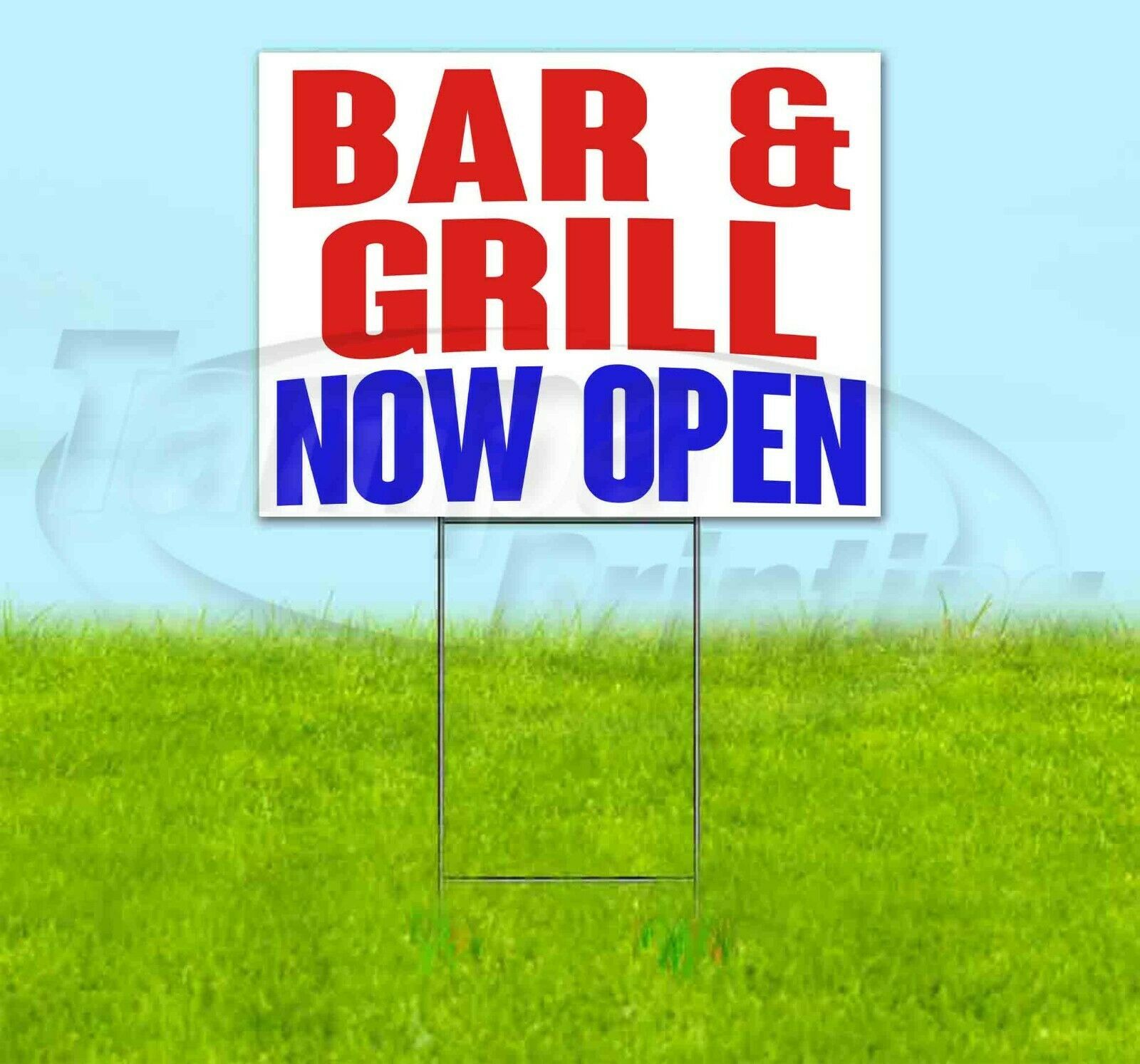 BAR & GRILL NOW OPEN Yard Sign Corrugated Plastic Bandit Lawn ...