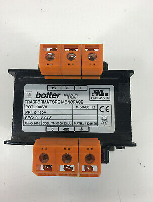 BOTTER E227716 TRANSFORMATORE MONOFASE Pri 0-460v /Sec 0-12-24v - Other ...
