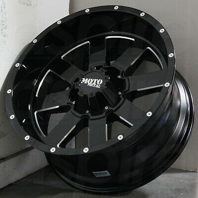 17x10 Moto Metal MO962 8x6.5/8x165.1 -24 Black Milled Wheels Rims Set(4 ...