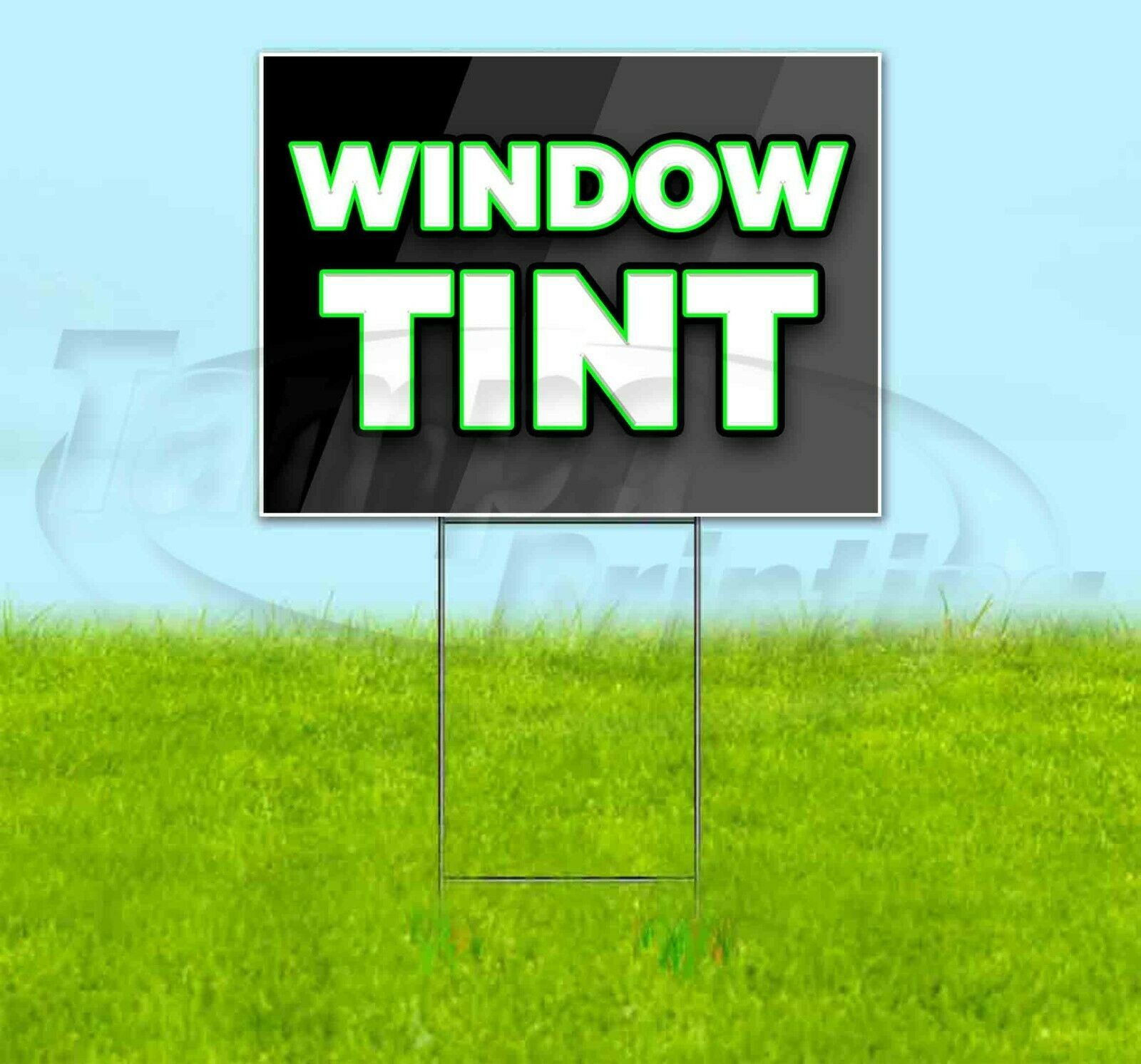 WINDOW TINT 18x24 Yard Sign Corrugated Plastic Bandit Lawn USA LASER ...