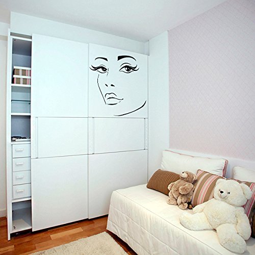 87 X 85 Vinyl Wall Decal Womens Elegant Face Silhouette Sexy
