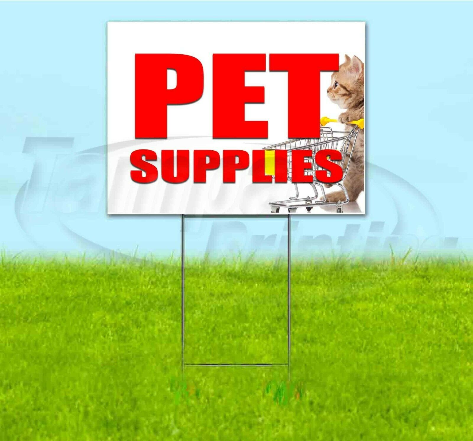 PET SUPPLIES 18x24 Yard Sign WITH STAKE Corrugated Bandit USA BUSINESS ...