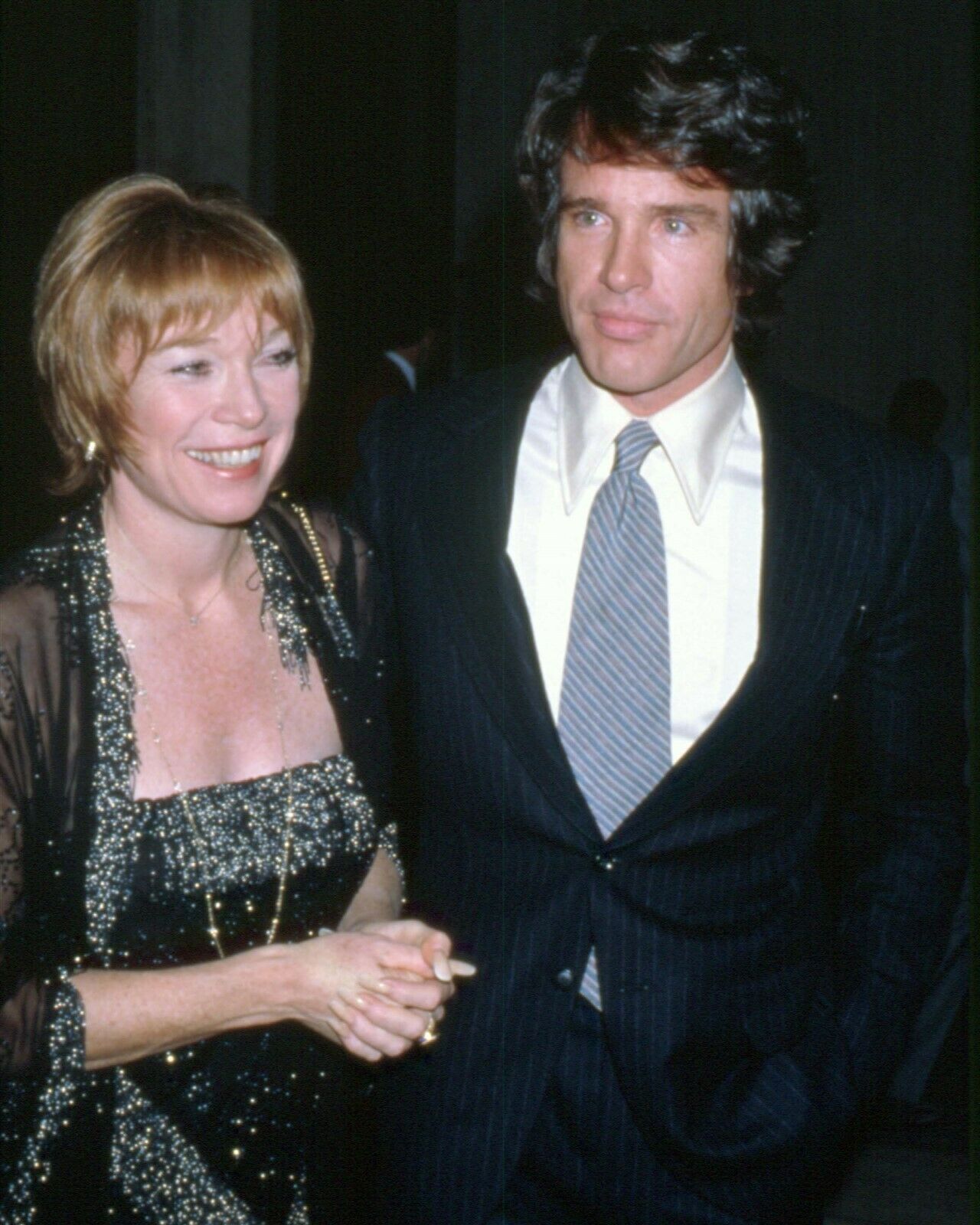Warren Beatty candid 1970's with sister Shirley at Hollywood event 8x10 ...