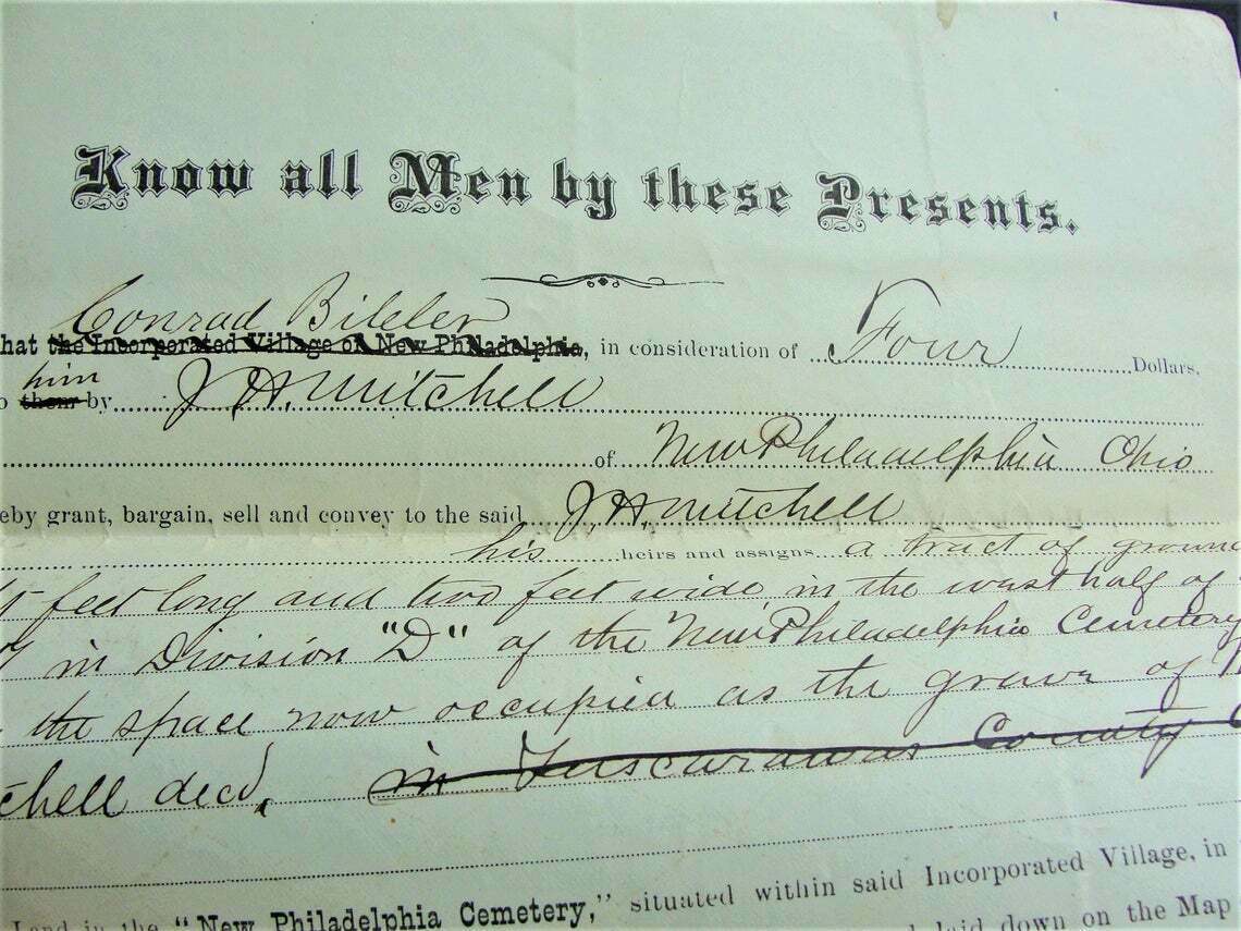 1892 Handwritten Fill out-Deed for Lot of Land in OH- Legal Document ...