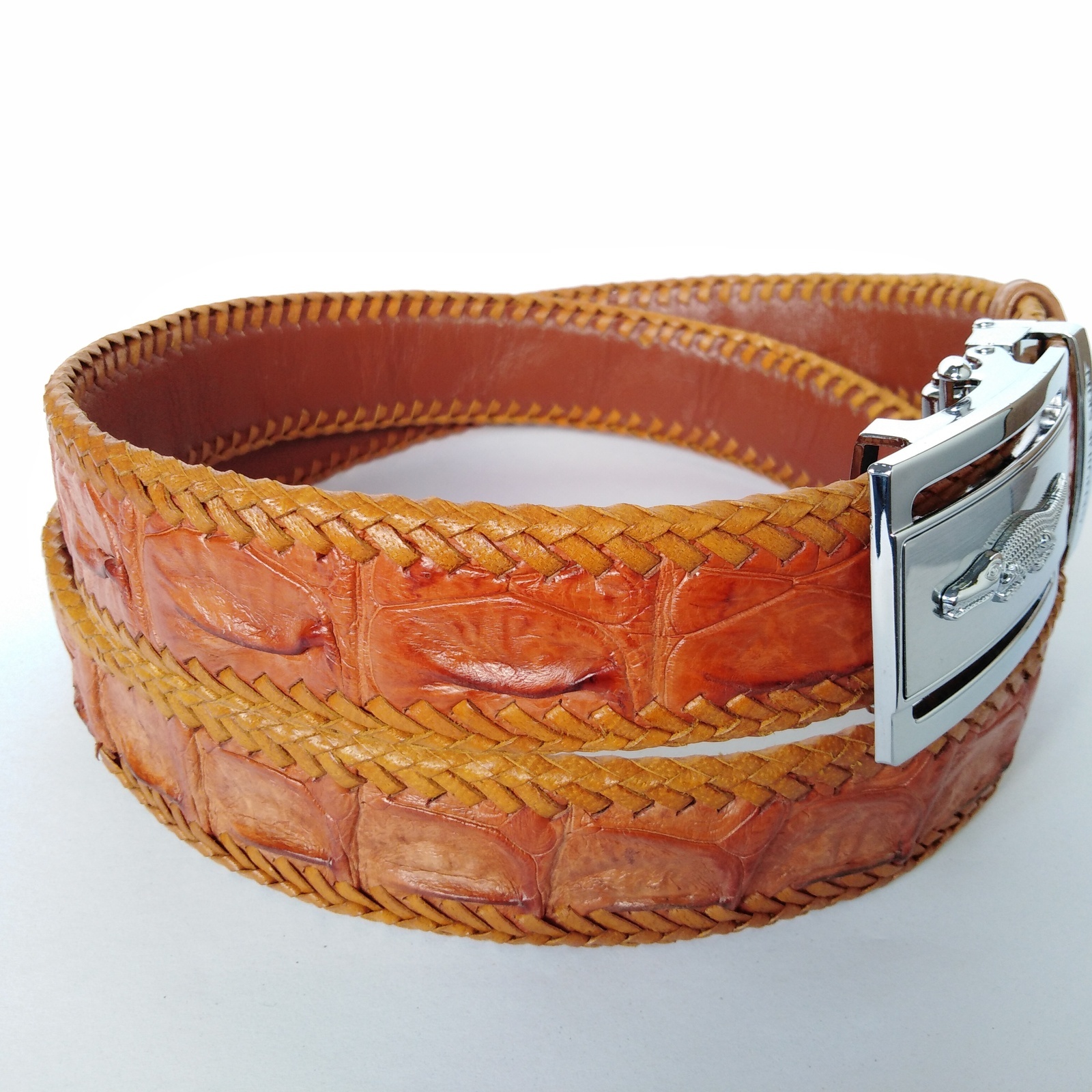 Genuine Brown Crocodile Skin Leather Alligator Buckle Spectator ...