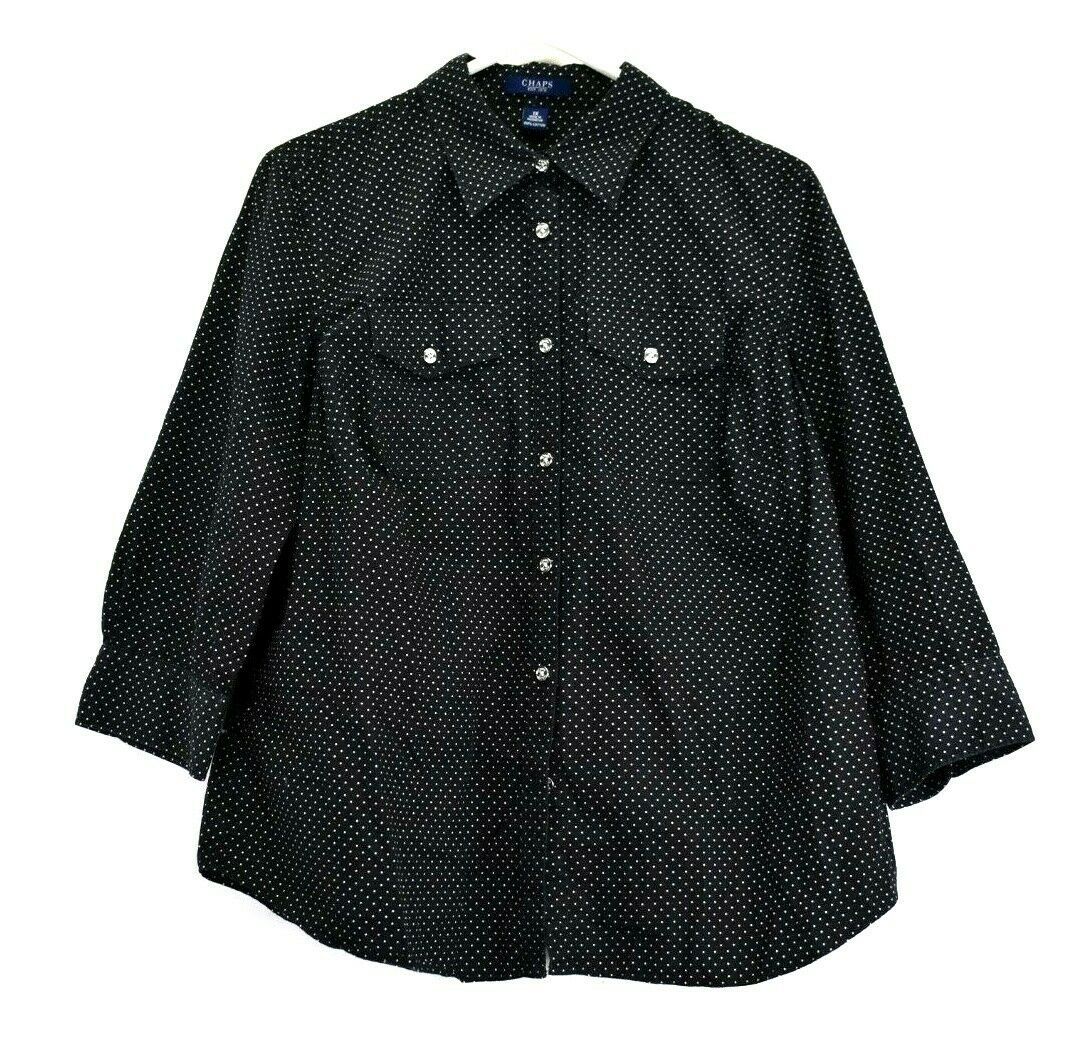 Chaps By Ralph Lauren Womens Plus Size 1x Long Sleeve Button Up Shirt