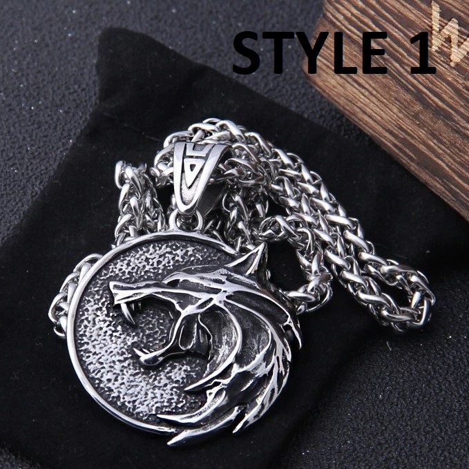 The Witcher Geralt of Rivia Medallion Necklace White Wolf Medallion ...