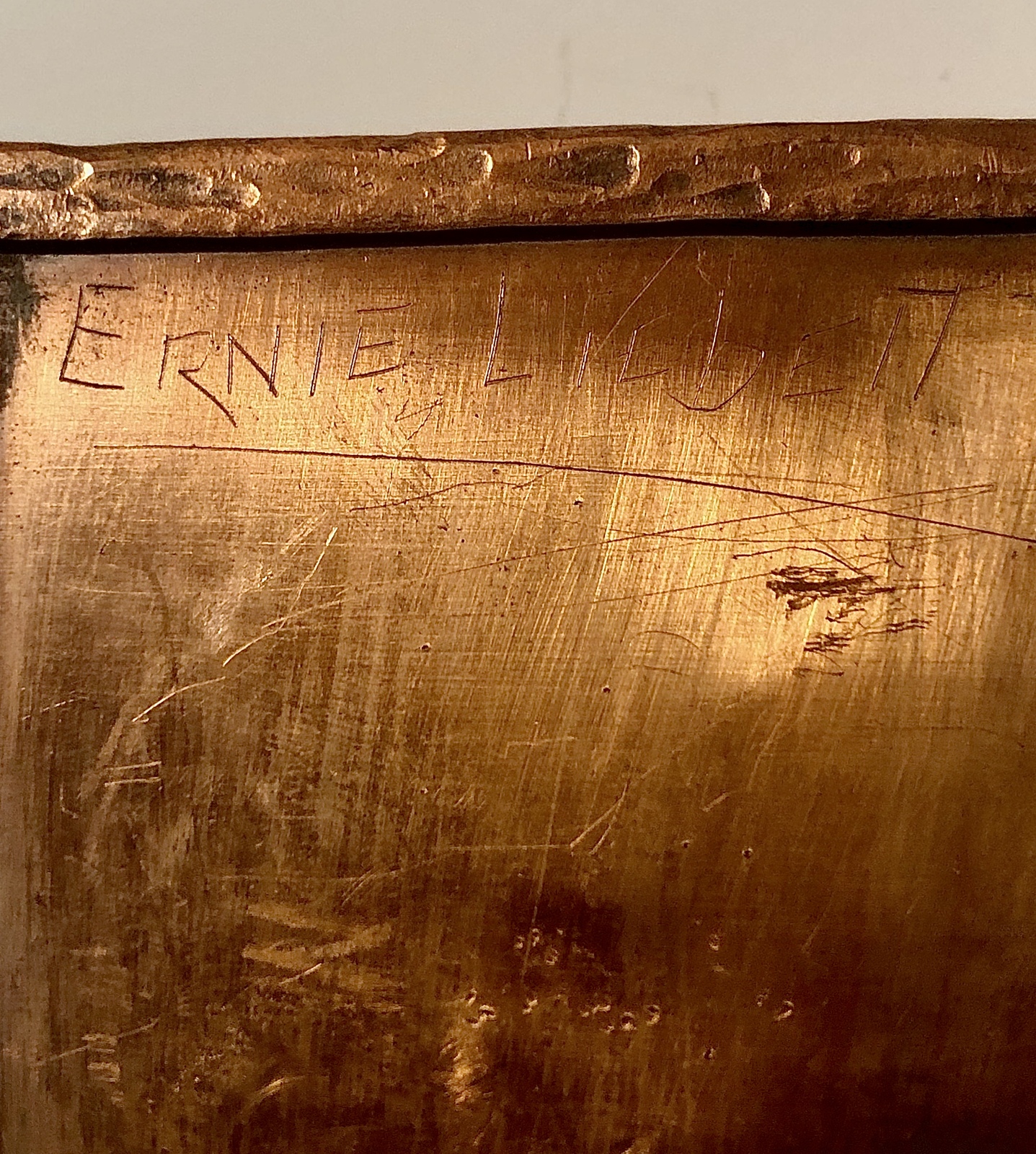 Western Arts and Crafts / Folk Art Hammered Copper Box Signed by Artist ...