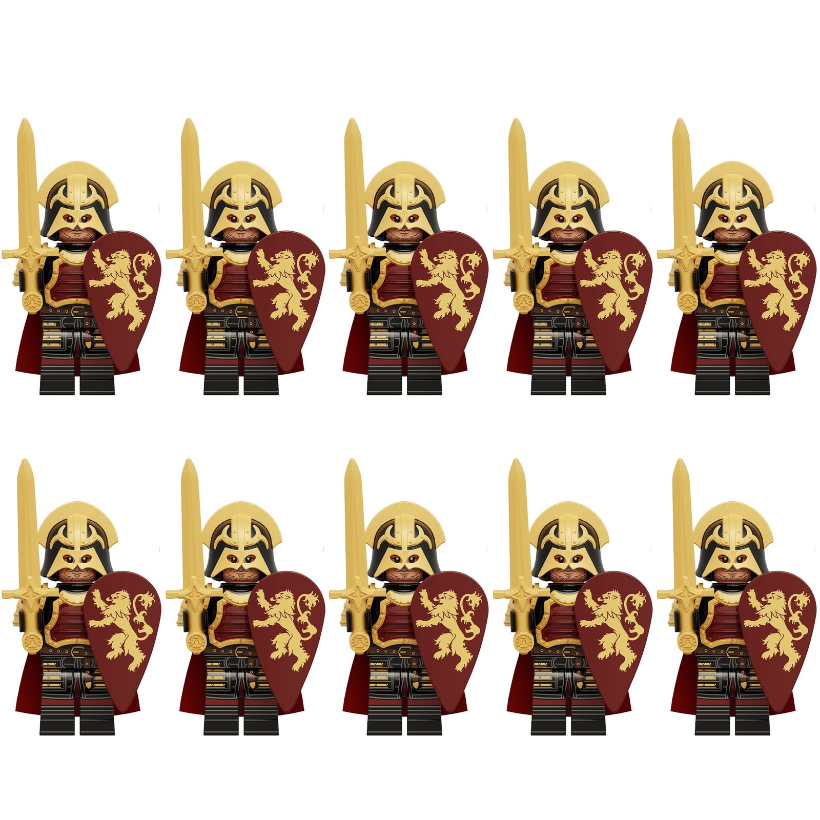 10pcs Game of Thrones Lannister army Heavy Armor Soldiers Minifigures ...