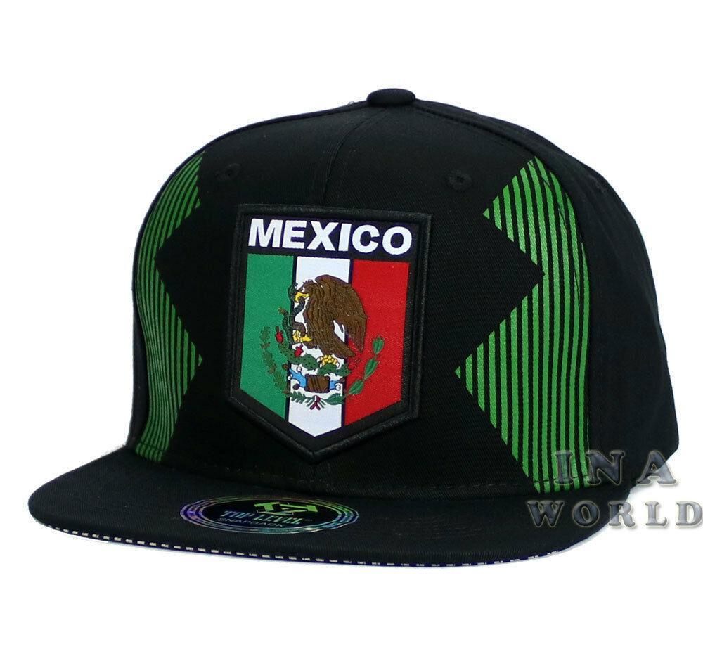 MEXICAN hat MEXICO Flag Embroidery Cotton Snapback Flat bill Baseball ...