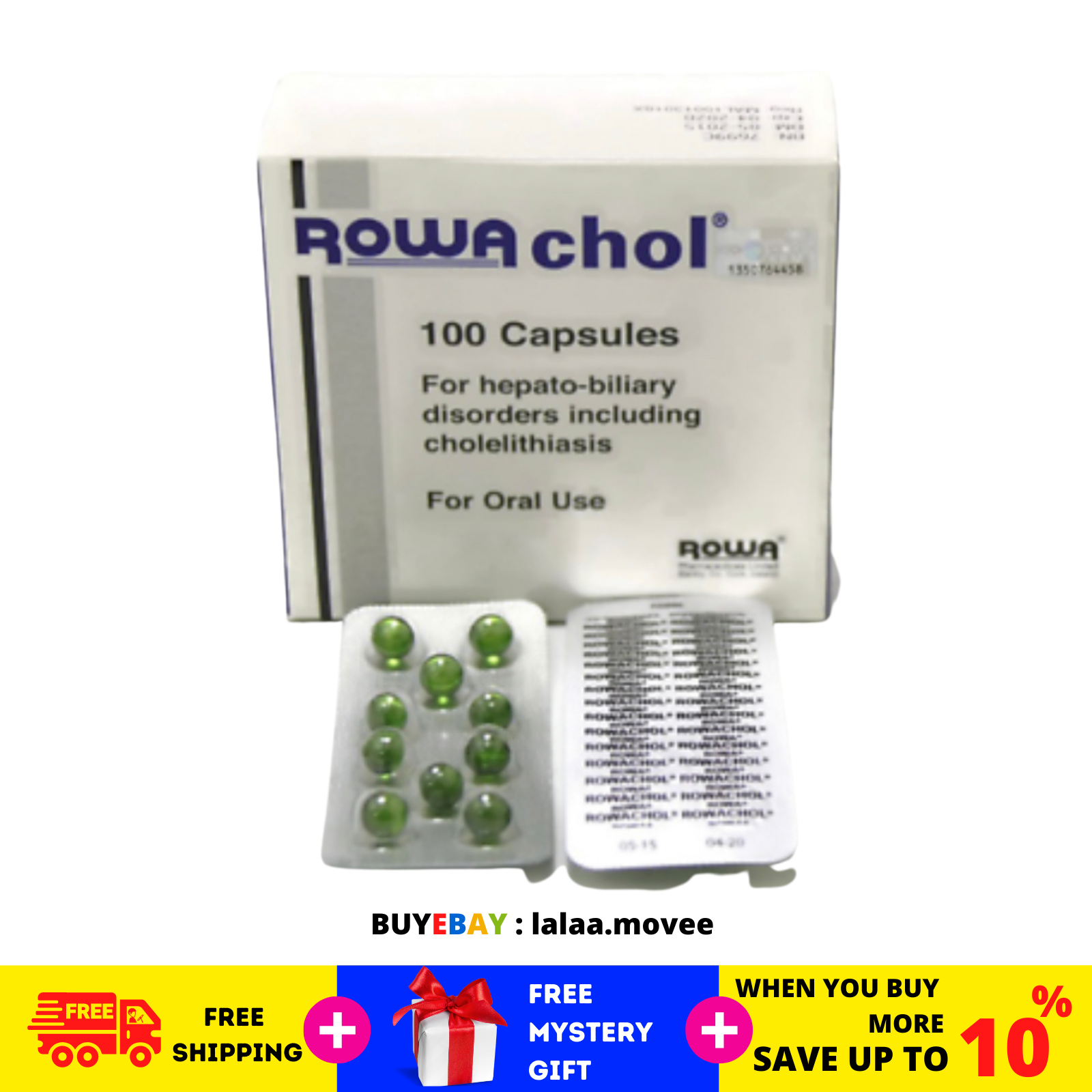 ROWACHOL For Hepato Biliary Disorders Cholelitiasis & Gallstones 100's ...