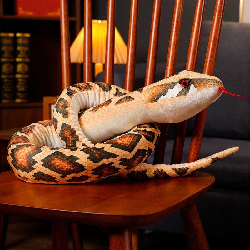 Giant Snakes Plush Toy Simulation Long Golden Python Stuffed Snake ...