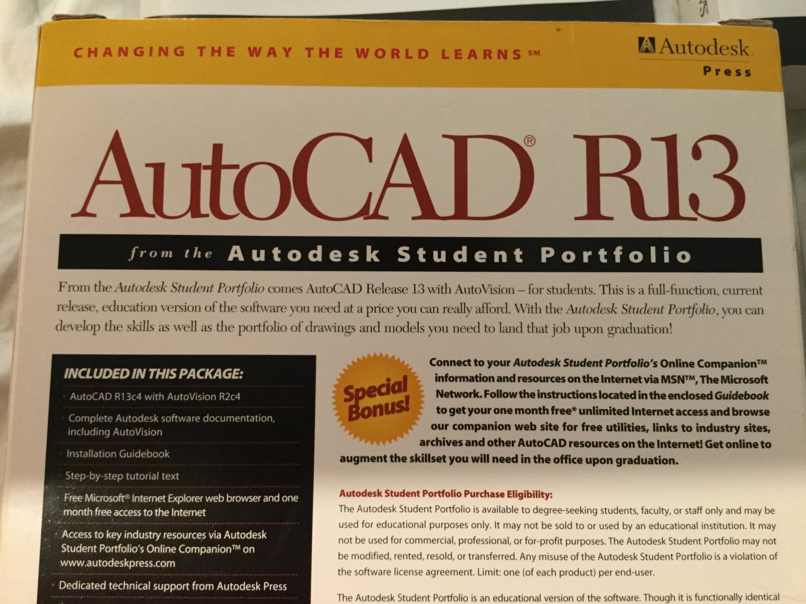 Autocad r13 autodesk student portfolio r13c4 autovision r2c4 manual and ...