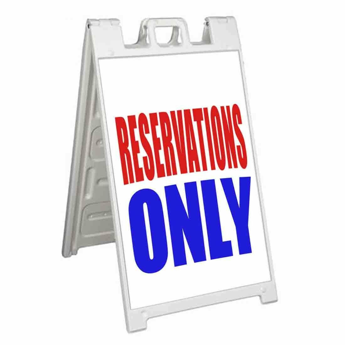 RESERVATIONS ONLY Signicade 24x36 Aframe Sidewalk Sign Banner Decal ...