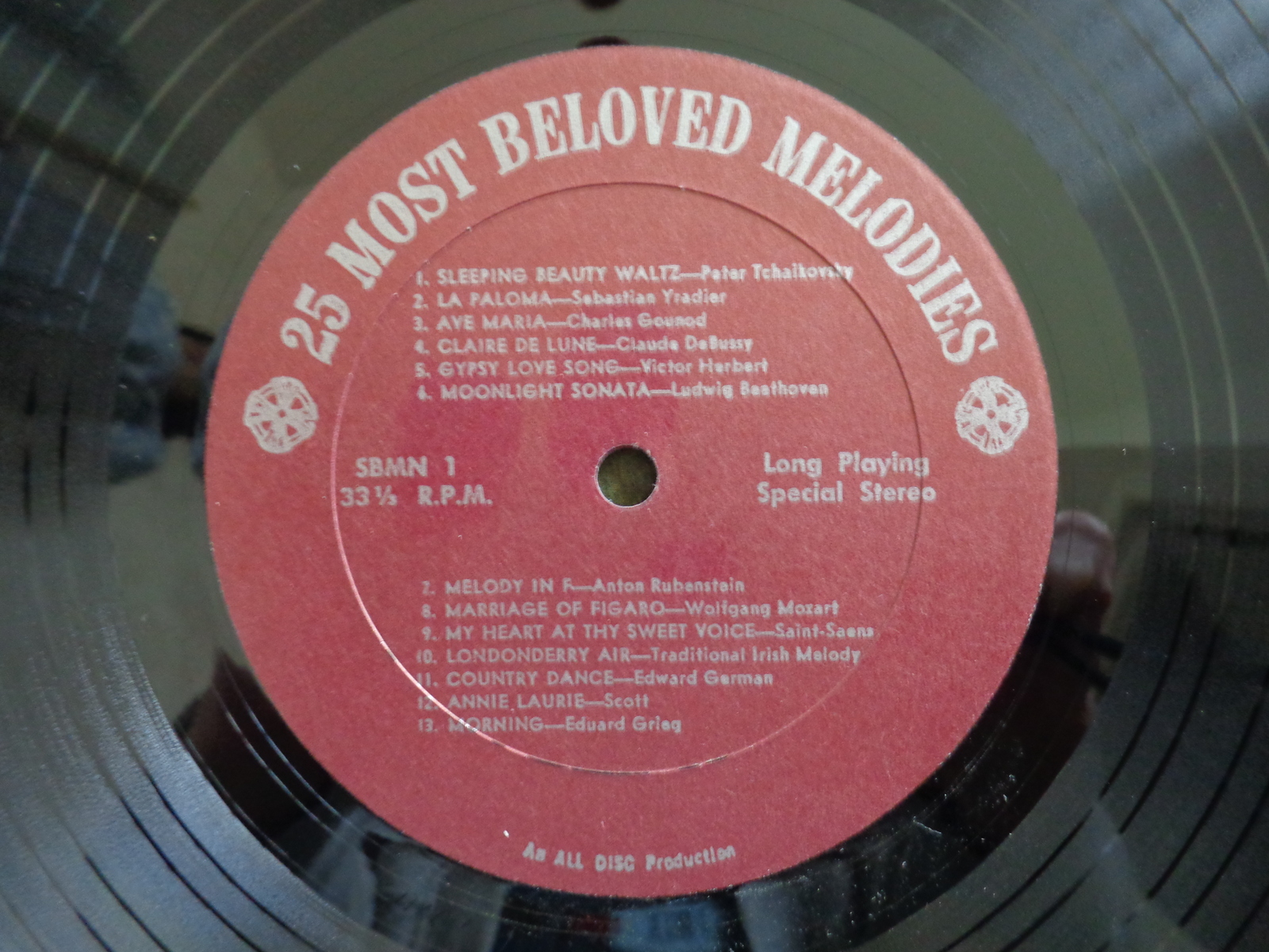 25 Most Beloved Melodies LP (#2336). SBMN, 1967, An ALL-DISC Production ...
