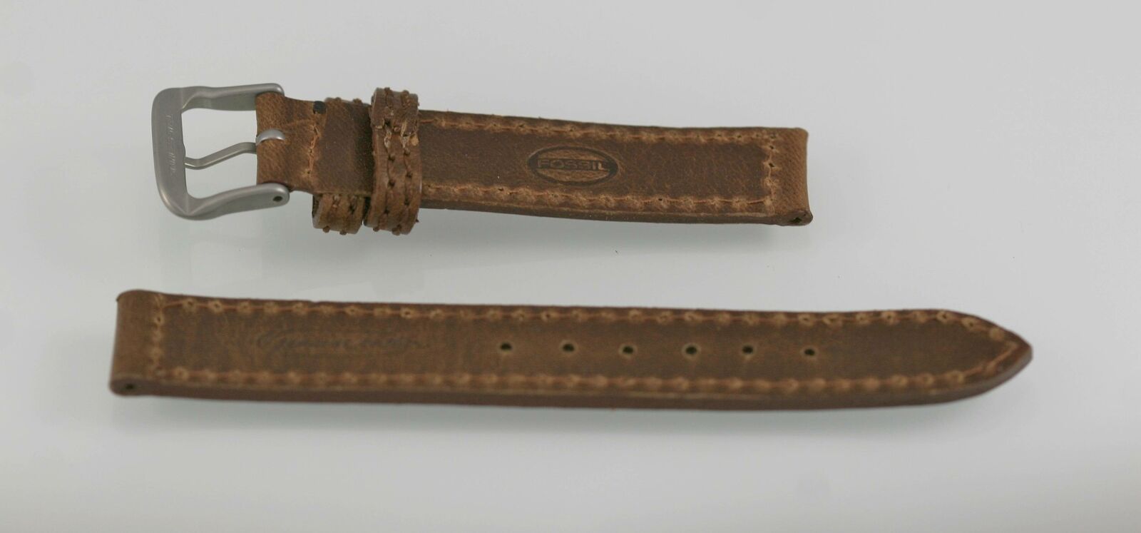 Fossil Unisex Stainless Steel Brown Leather Replacement Watch Band 14mm Watch Bands