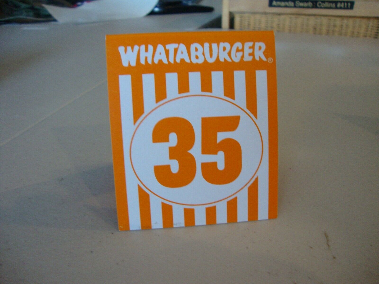 Whataburger Restaurant Tent Table Number #35 - Other Tabletop Supplies