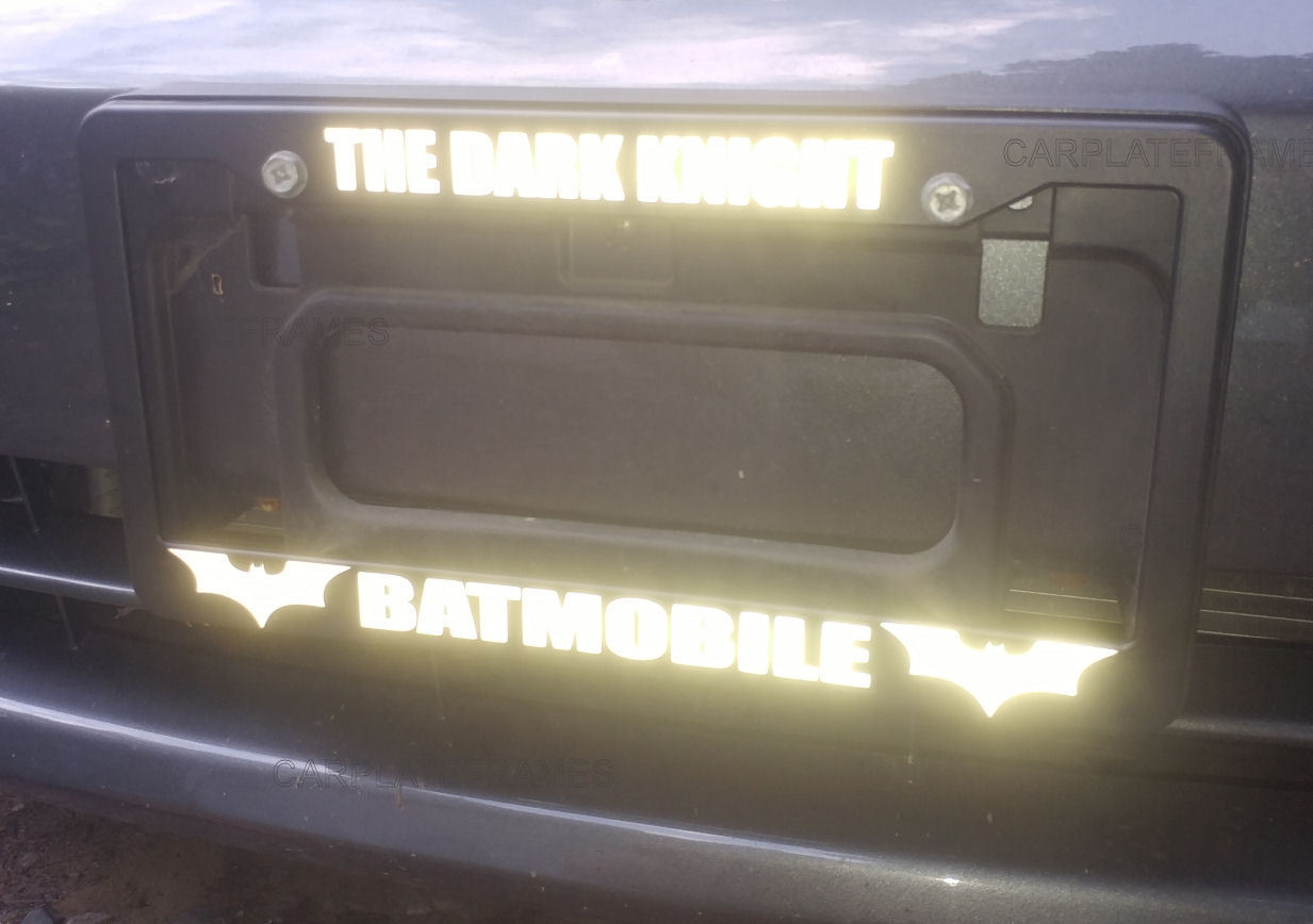 REFLECTIVE THE DARK KNIGHT BATMOBILE License Plate Frame - Car & Truck ...