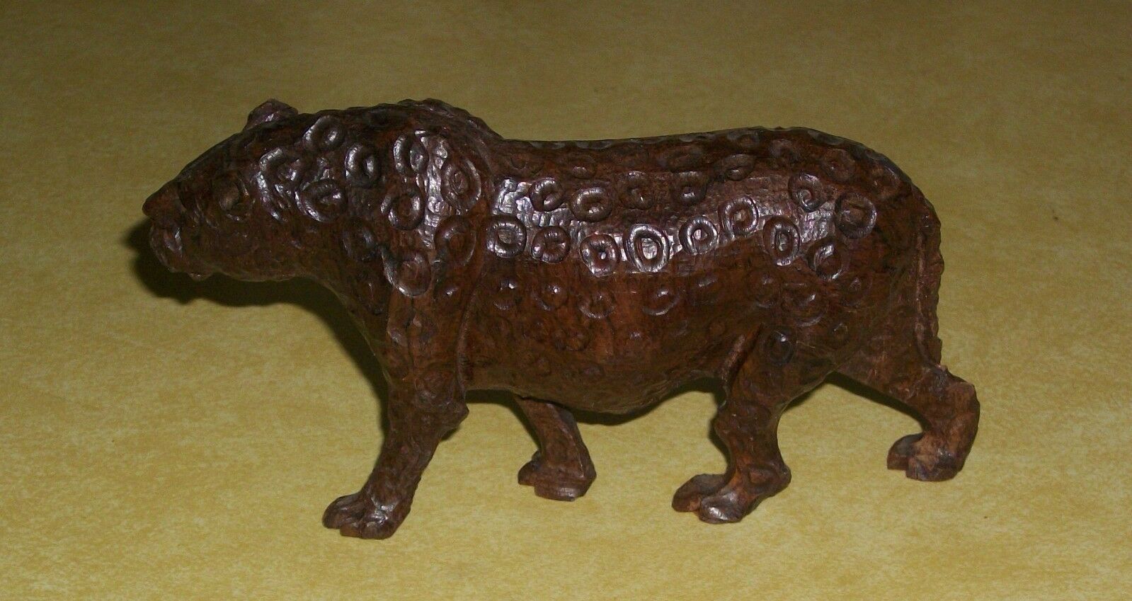 HAND CARVED WOOD CARVING LEOPARD JUNGLE CAT WOODEN FIGURE MPINGO KEREWE ...