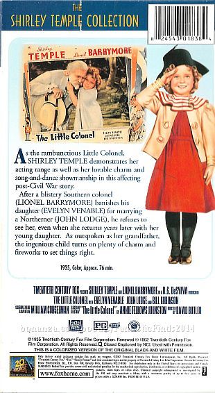 VHS - The Little Colonel (1935) *Shirley Temple / Bill Robinson ...