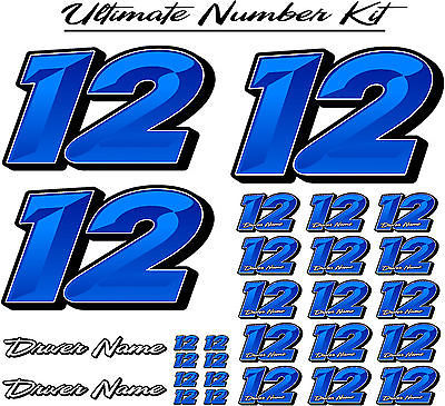 Custom Race Car numbers decals graphics- Ultimate Number Kit - Graphic ...