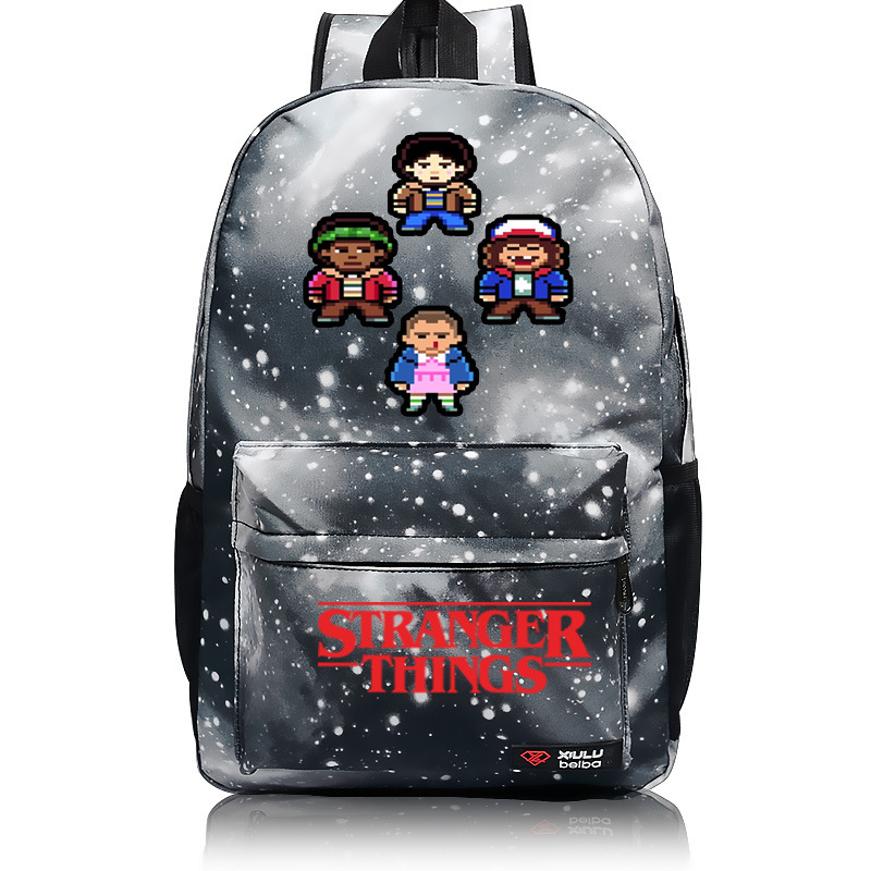 Stranger Things Theme Grey Lightning Backpack Daypack Schoolbag Four ...
