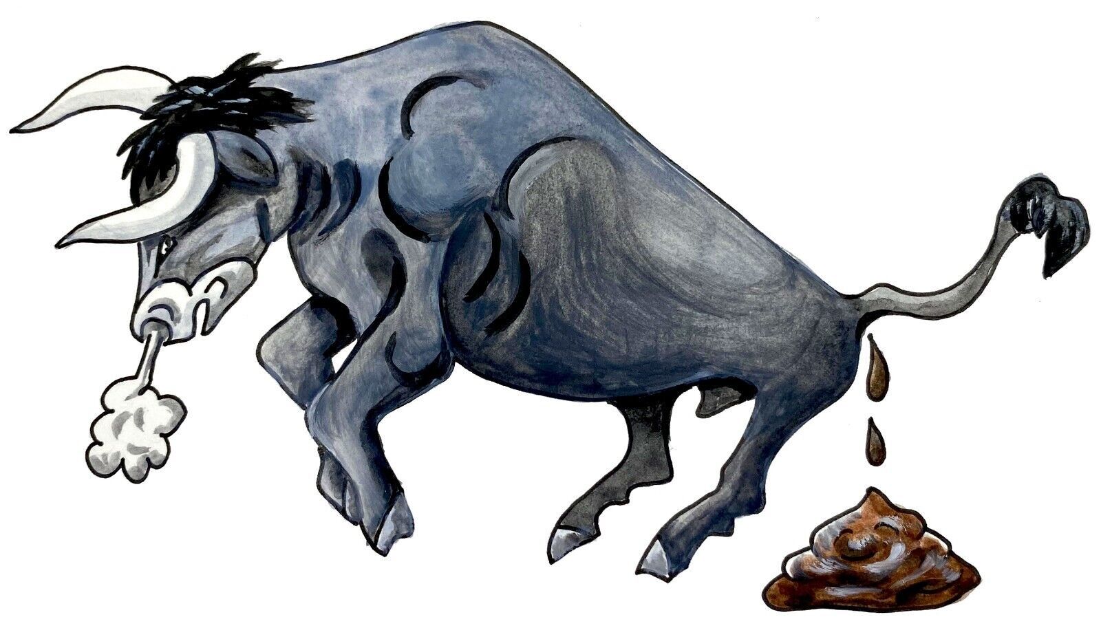 Bucking Angry Bull Pooping Sticker Decal Auto SUV RV ATV Camper ...