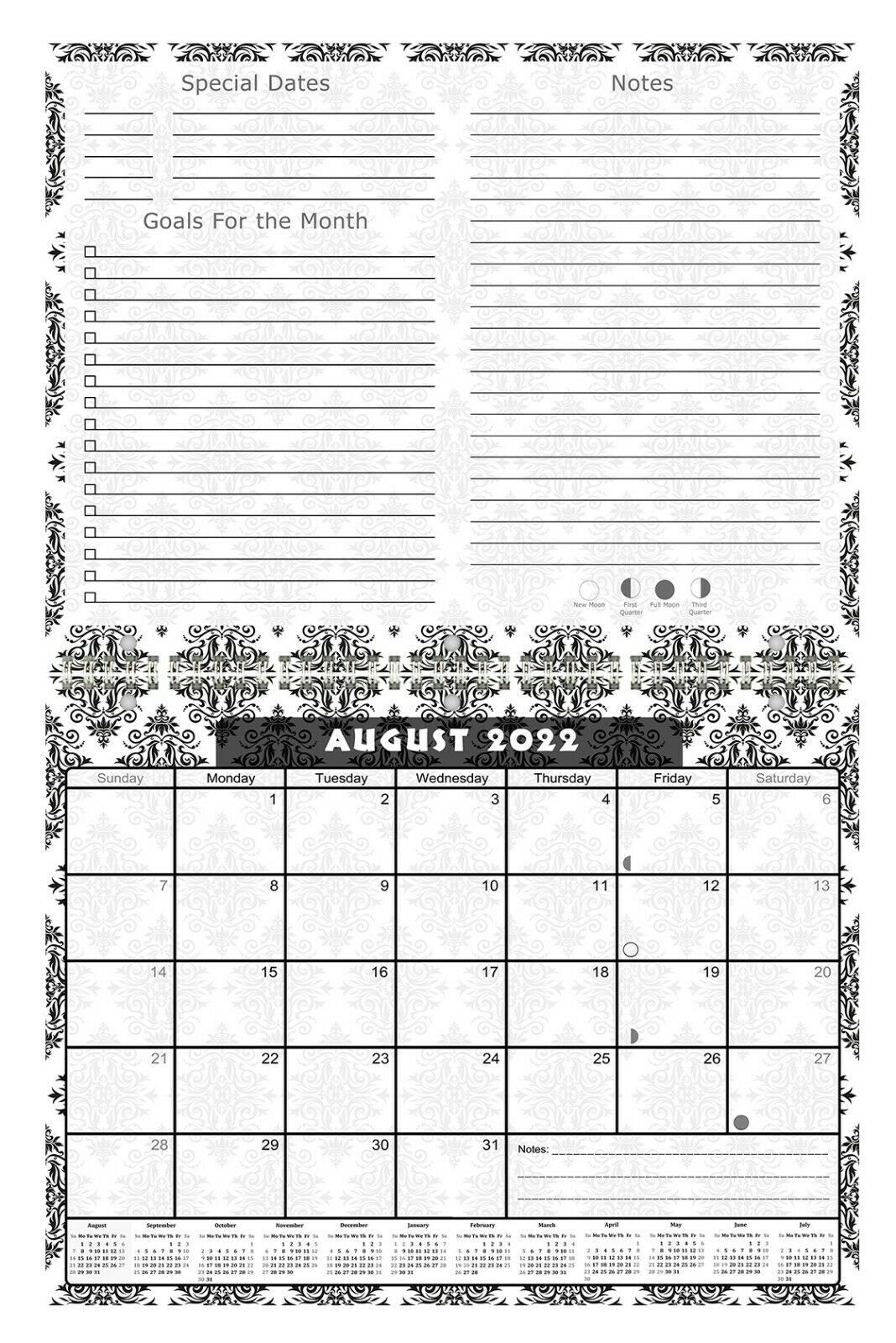 2022 - 2023 Academic Year 12 Months Student Calendar / Planner for Wall ...