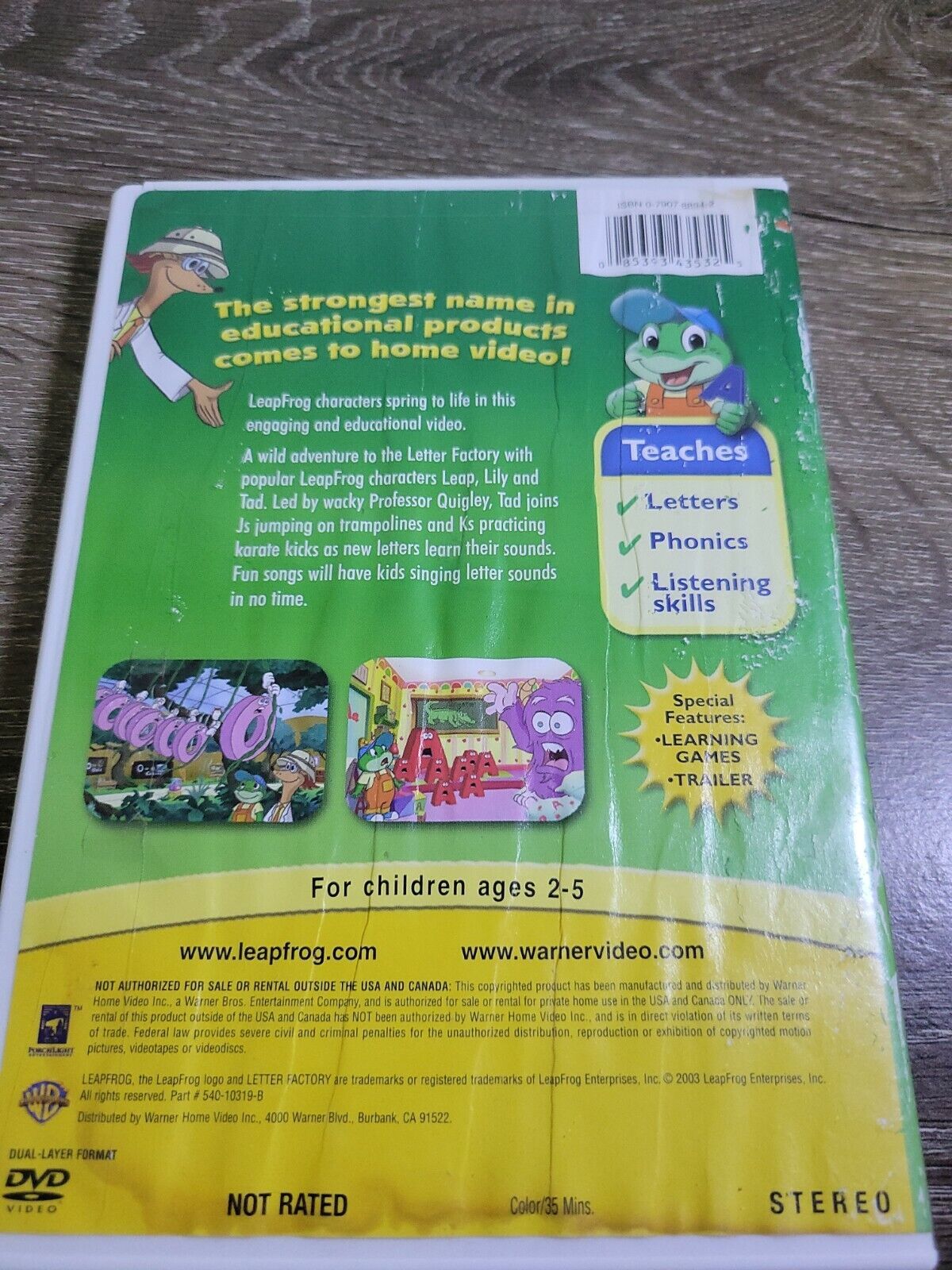 Leap Frog Letter Factory dvd, Teach Phonics. Ages 2-5 - DVDs & Blu-ray ...