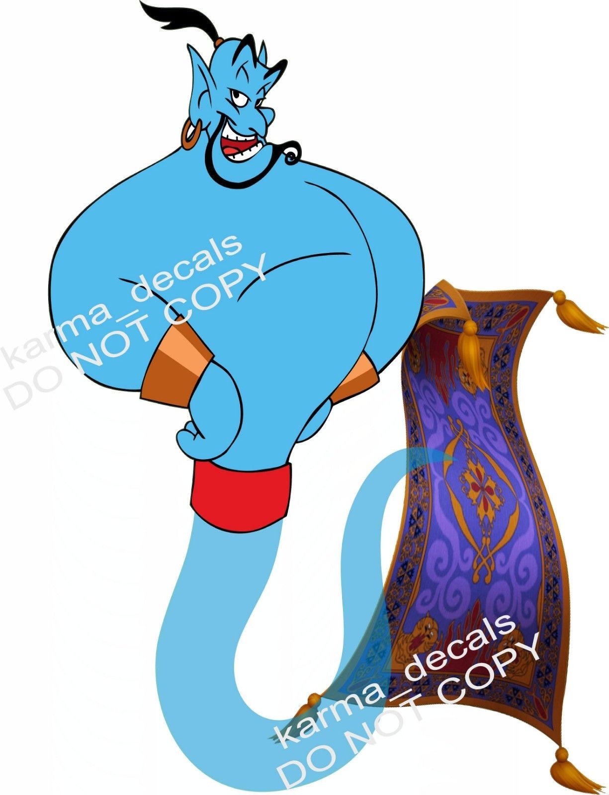 Aladdin Genie magic carpet 3D Window Decal WALL STICKER Home Decor Art ...
