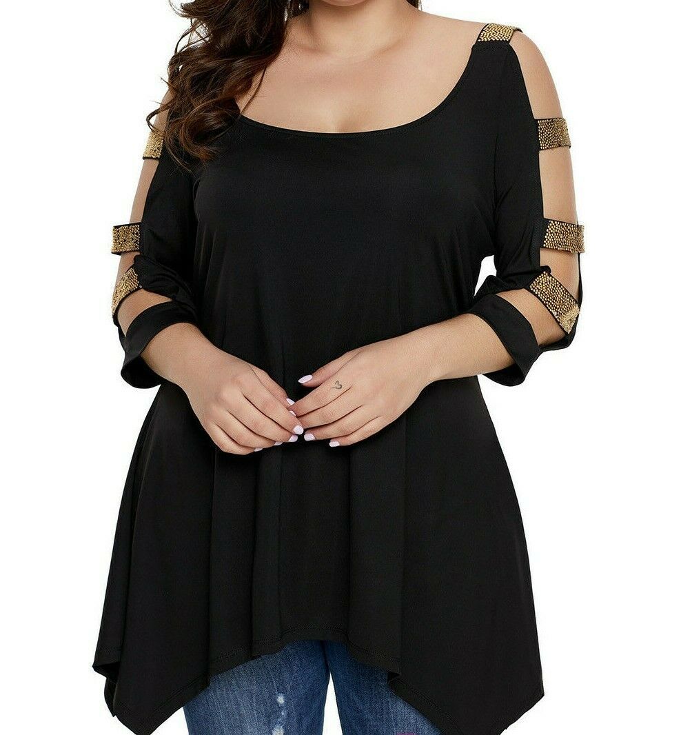 Black Sexy Rhinestone Top Plus Size Us 18 20 Xxl Tops
