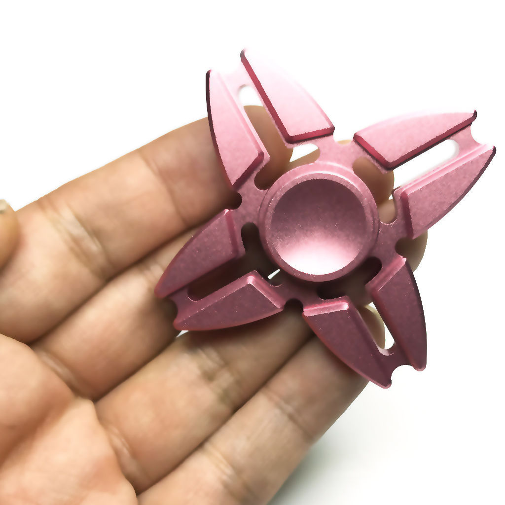 Case + Four Sides Metal Fidget Finger Spinner Pink Super QUIET Premium ...