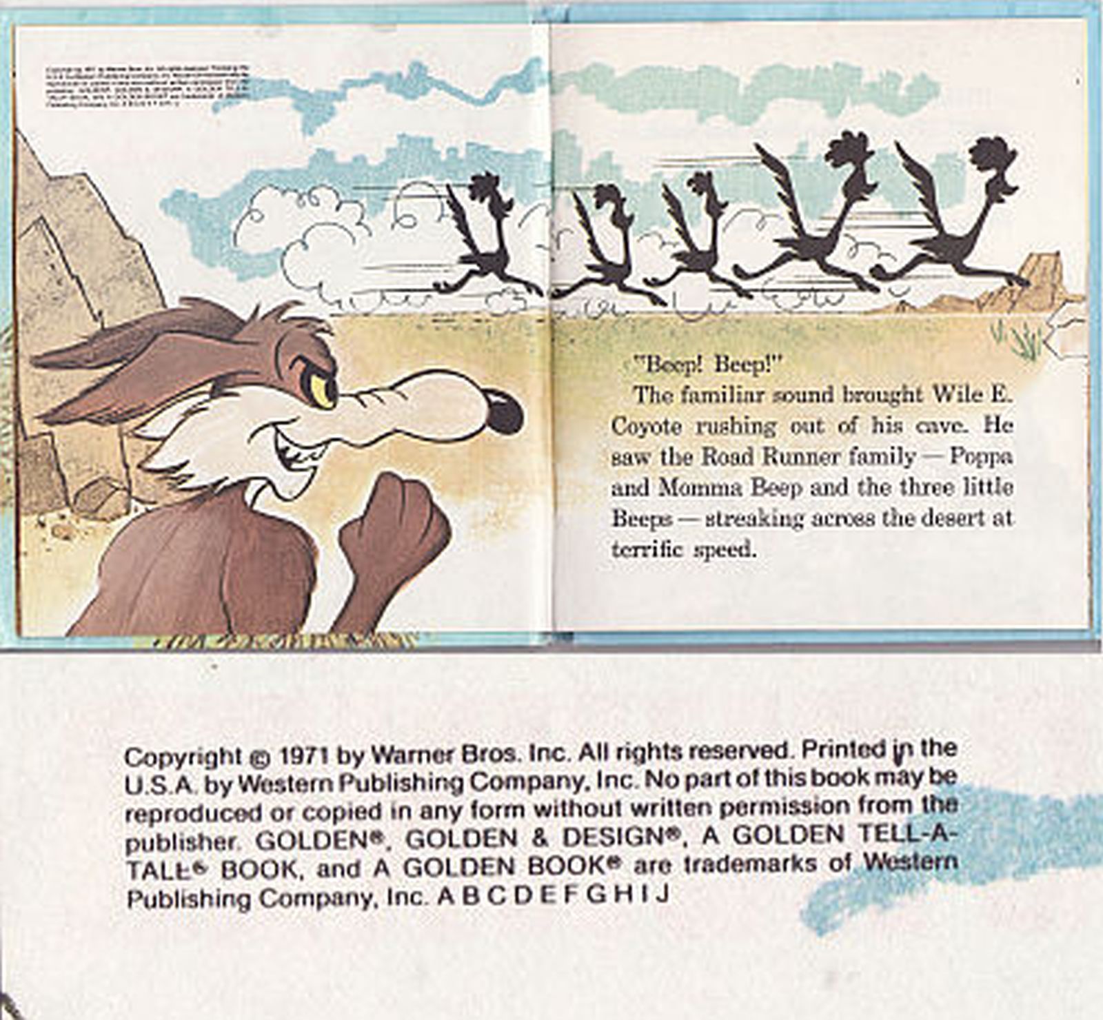 Vintage 1971 Road Runner Tumbleweed Trouble Golden Tell-A-Tale Book 1st ...