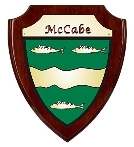 McCabe Irish Coat of Arms Shield Plaque - Rosewood Finish - Plaques & Signs