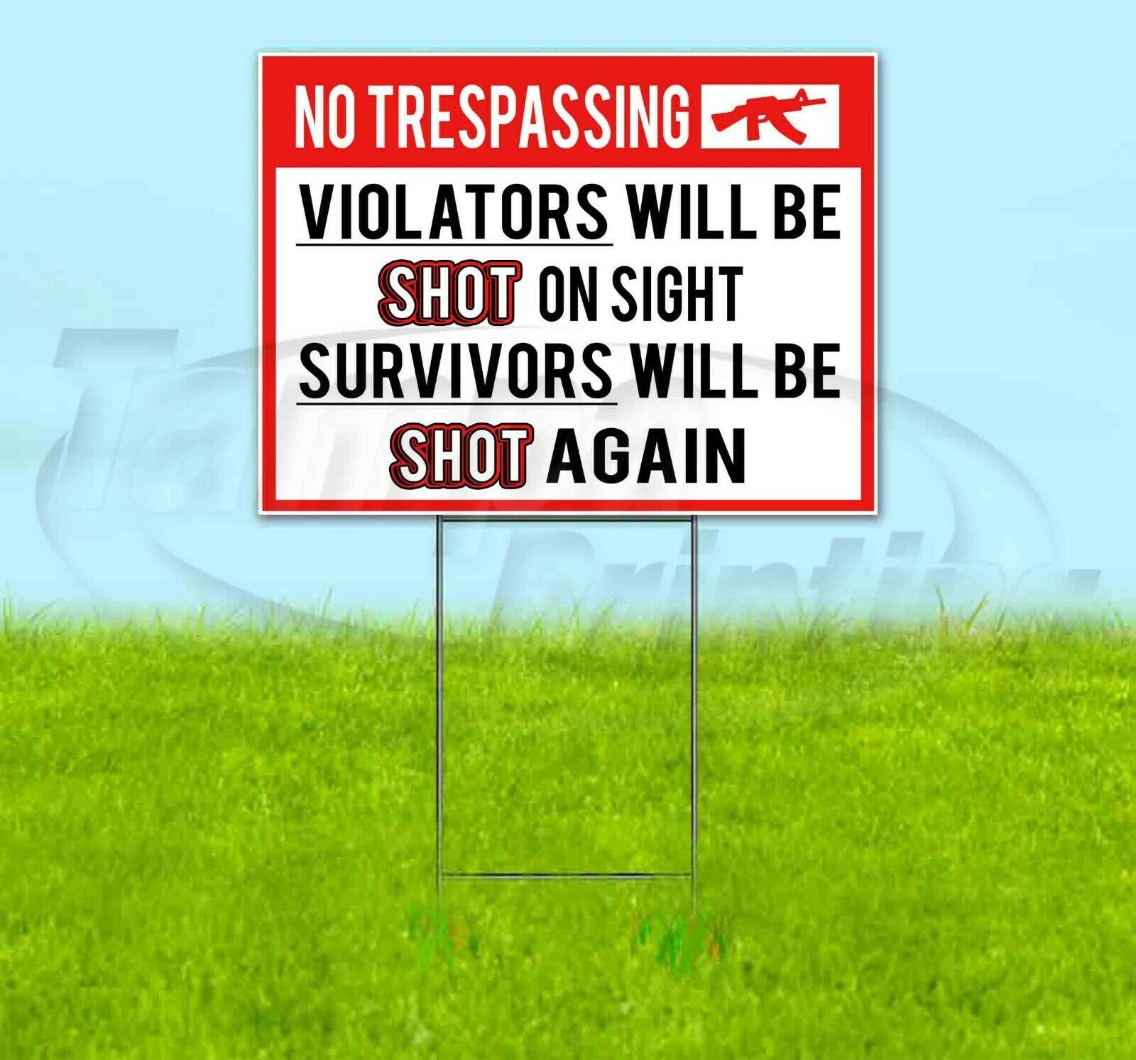 NO TRESPASSING Yard Sign Corrugated Plastic Bandit Lawn Decorations USA ...