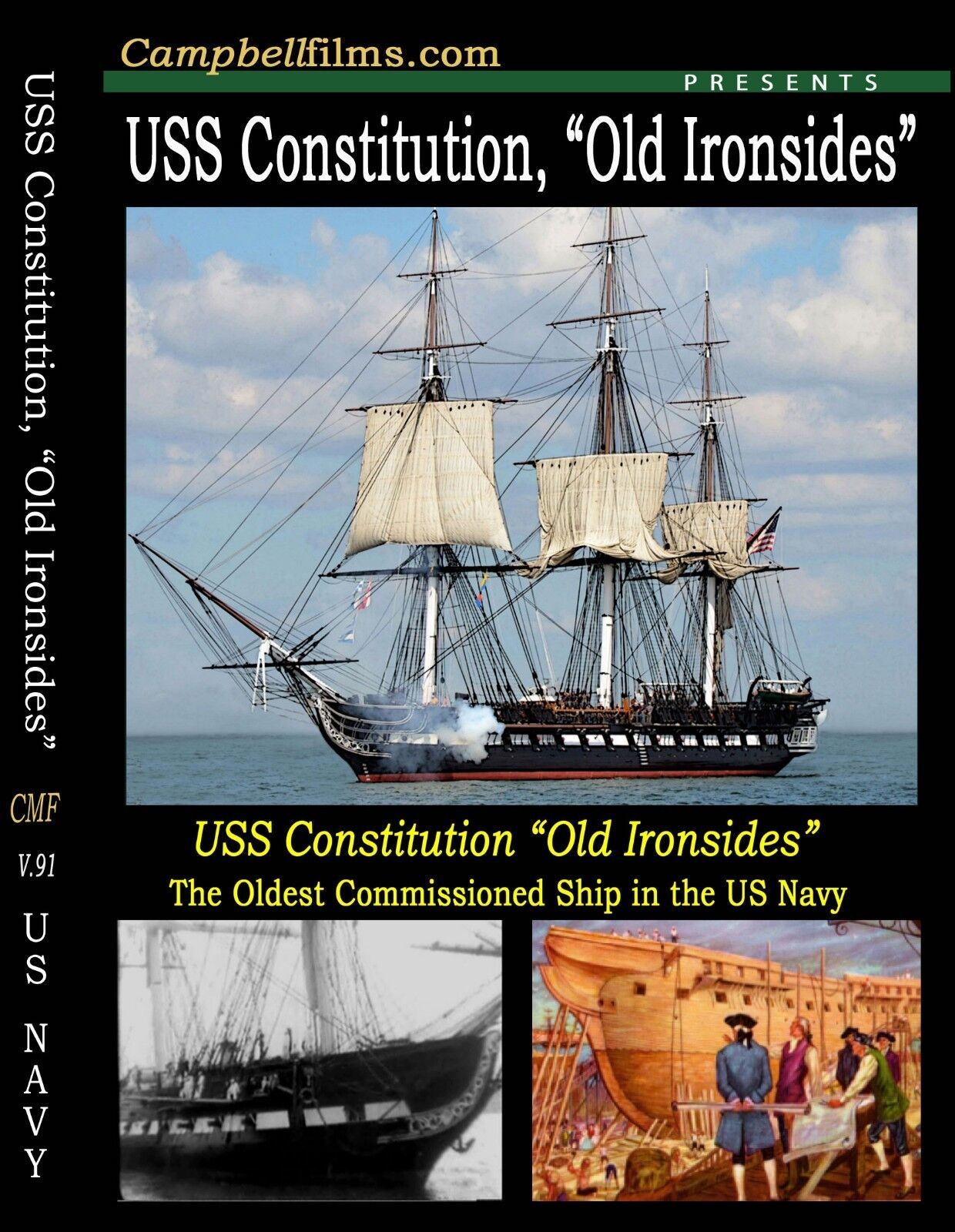 NAVY Old Ironsides USS Constitution Films War of 1812 + Tall Ships- - Film