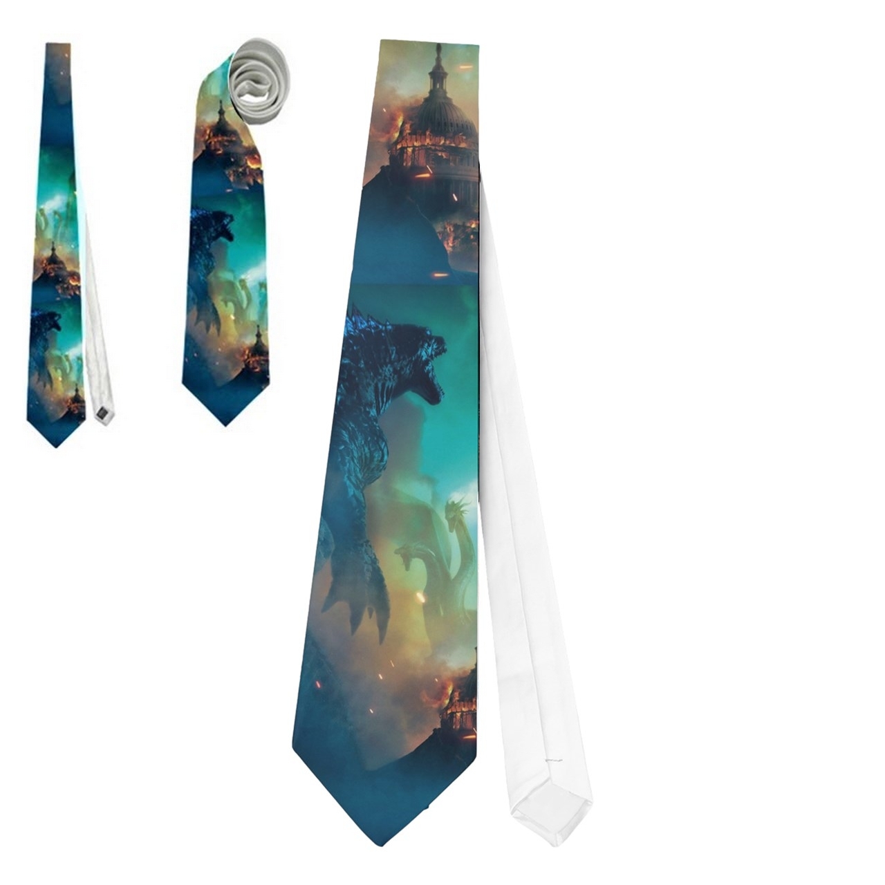 Necktie Godzilla Kaiju Tokusatsu Japanese Action Ghidorah Cosplay - Men ...