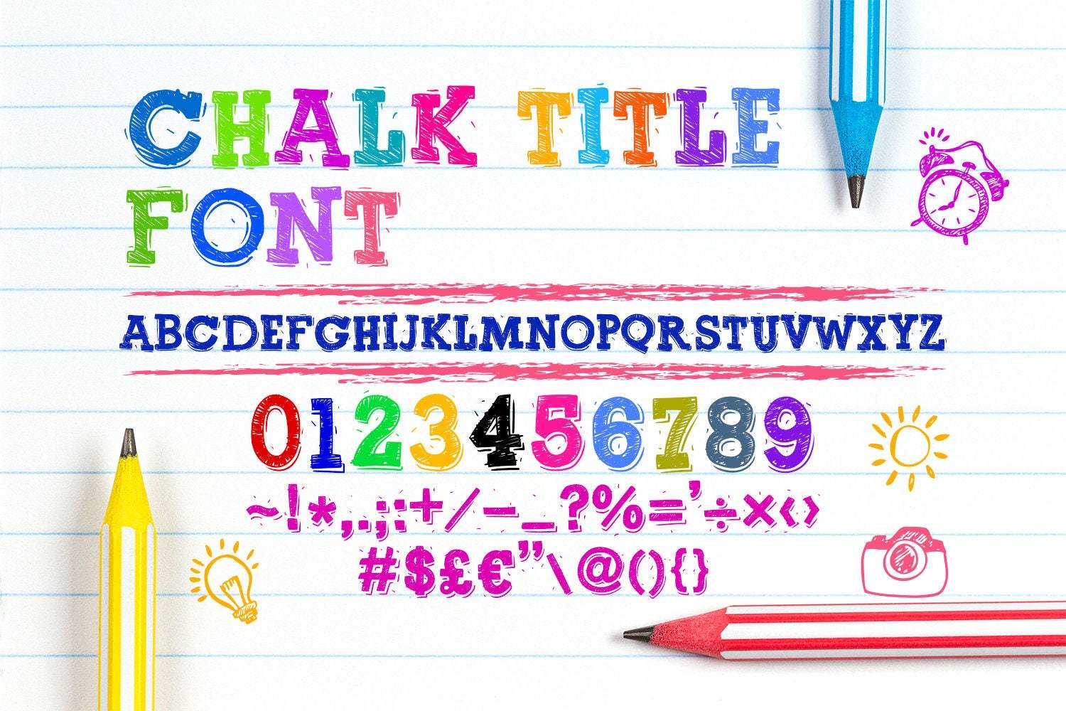 Chalk Title Font | Sketch Hand Font | Handwriting Font | Kids Font ...