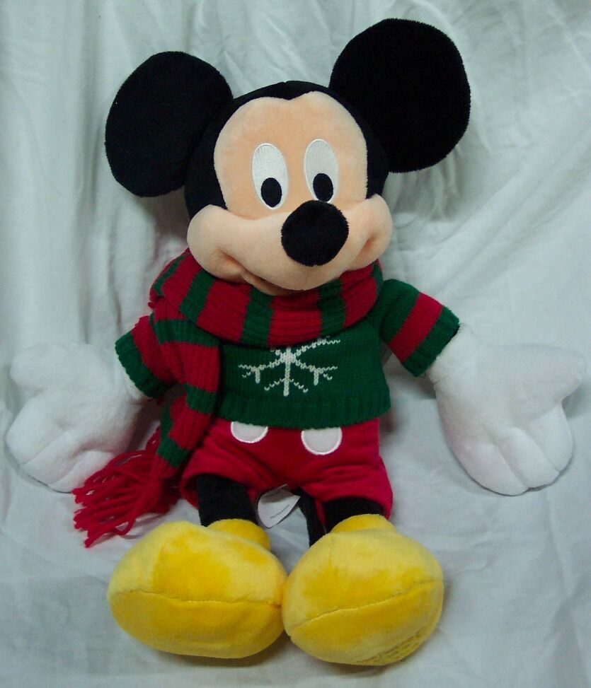 Walt Disney Store HOLIDAY CHRISTMAS MICKEY MOUSE 18" Plush Stuffed ...