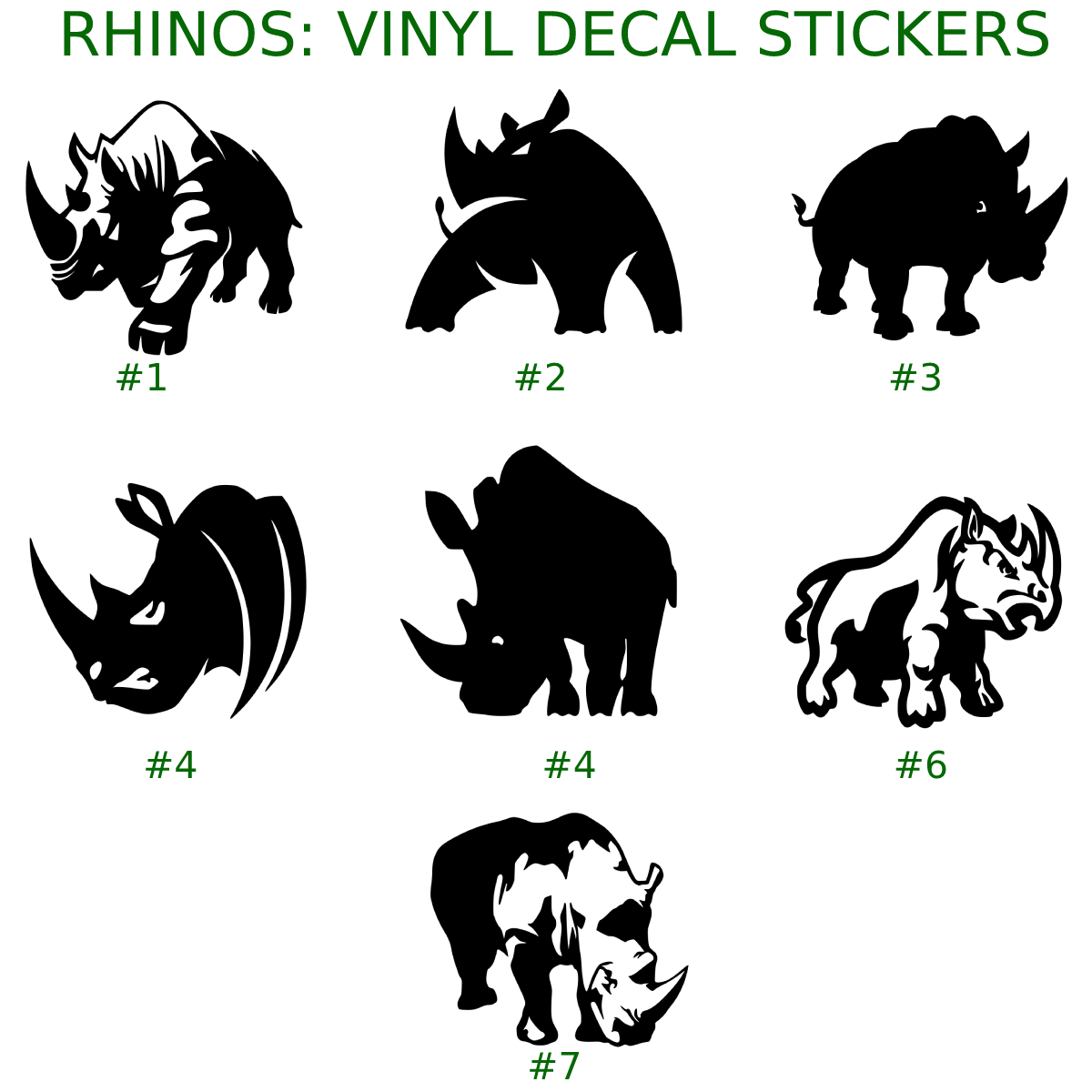Scary Rhino Vinyl Decal Stickers Car Window Wall Laptop iPhone Angry ...