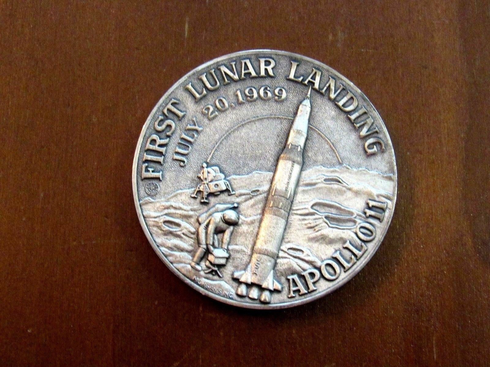 APOLLO 11 FIRST LUNAR LANDING 1969 ARMSTRONG ALDRIN COLLINS 3.5 OZ ...